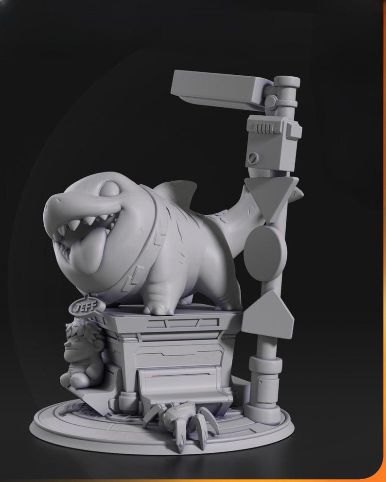 Chibi Cute Shark Companion 3D Print Figurine | Inspired Miniature Model ...