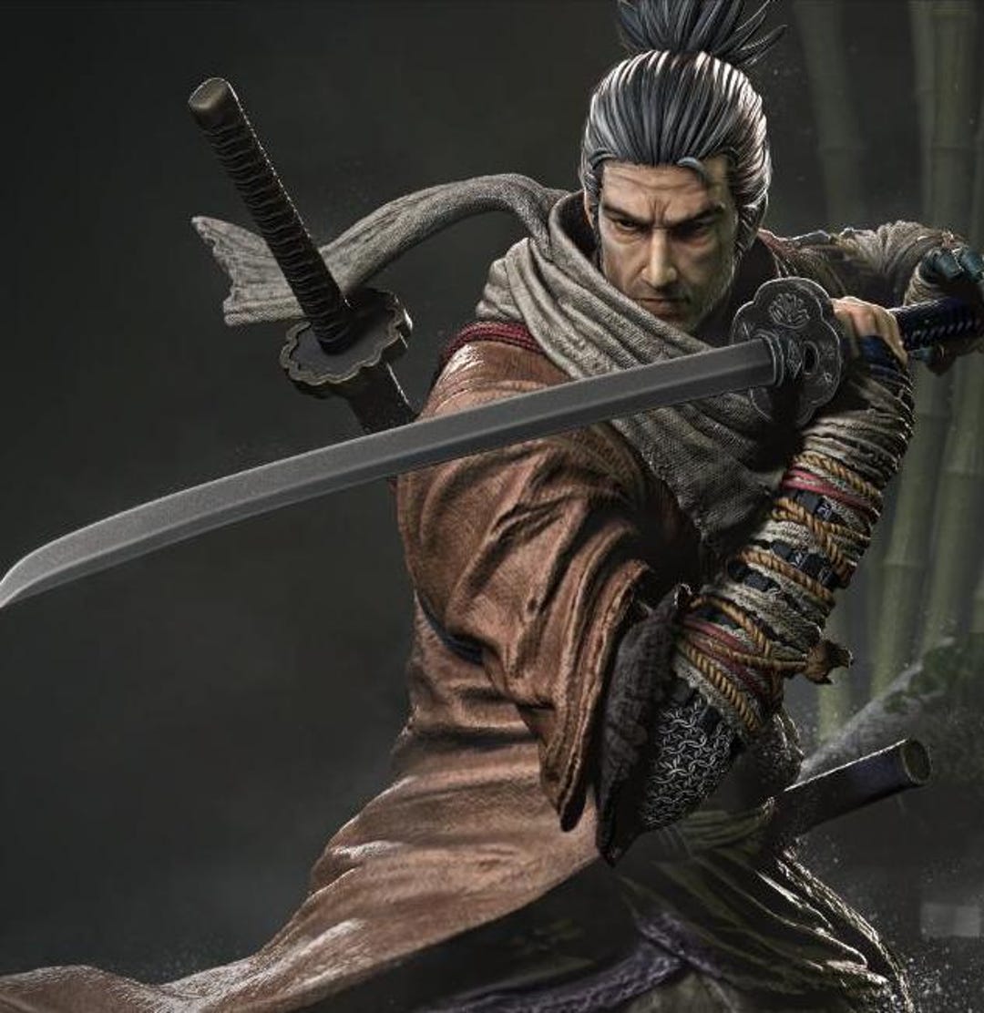 Wolf 3D Printable STL Figurine | Sekiro Inspired One-armed Shinobi ...