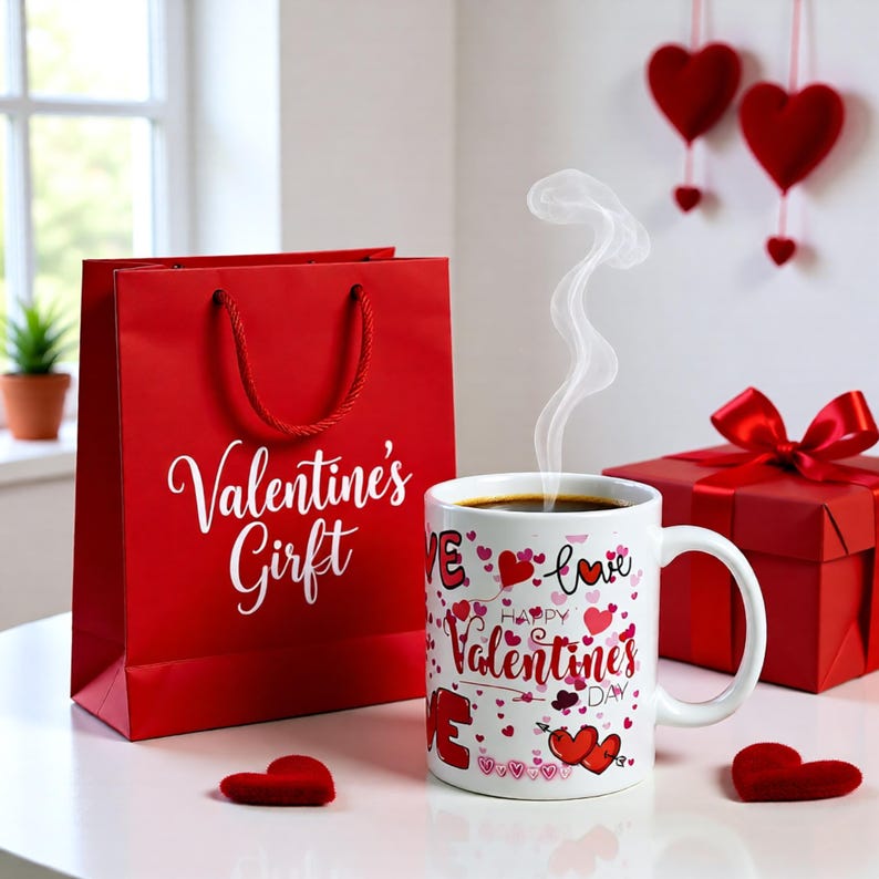 Valentine Love Mug | Be Mine Design | Gnome Heart Art | Sweet Coffee ...
