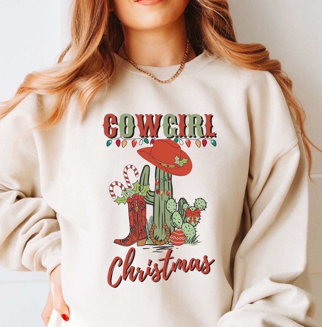 Cowgirl Christmas Sweatshirt, Western Christmas Sweater, Howdy ...