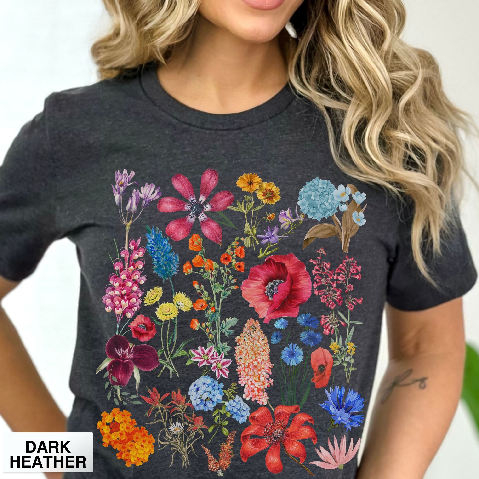 Flower T-shirt, Wildflower Shirt, Nature Lover Tee, Botanical T-shirt ...