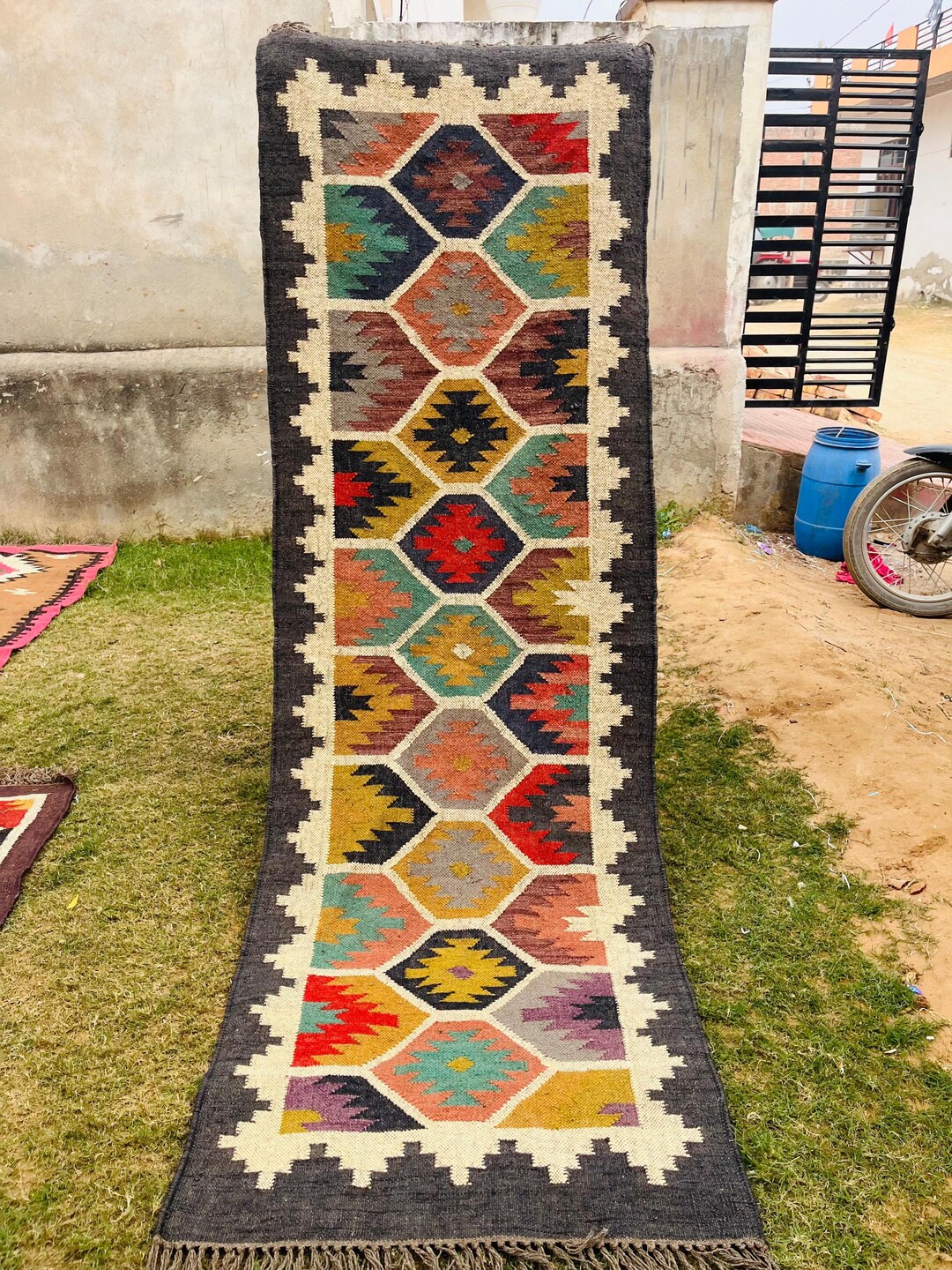 Kilim Stair Runner - Handmade Kilim Jute Runner Rug, Bohemian Style ...
