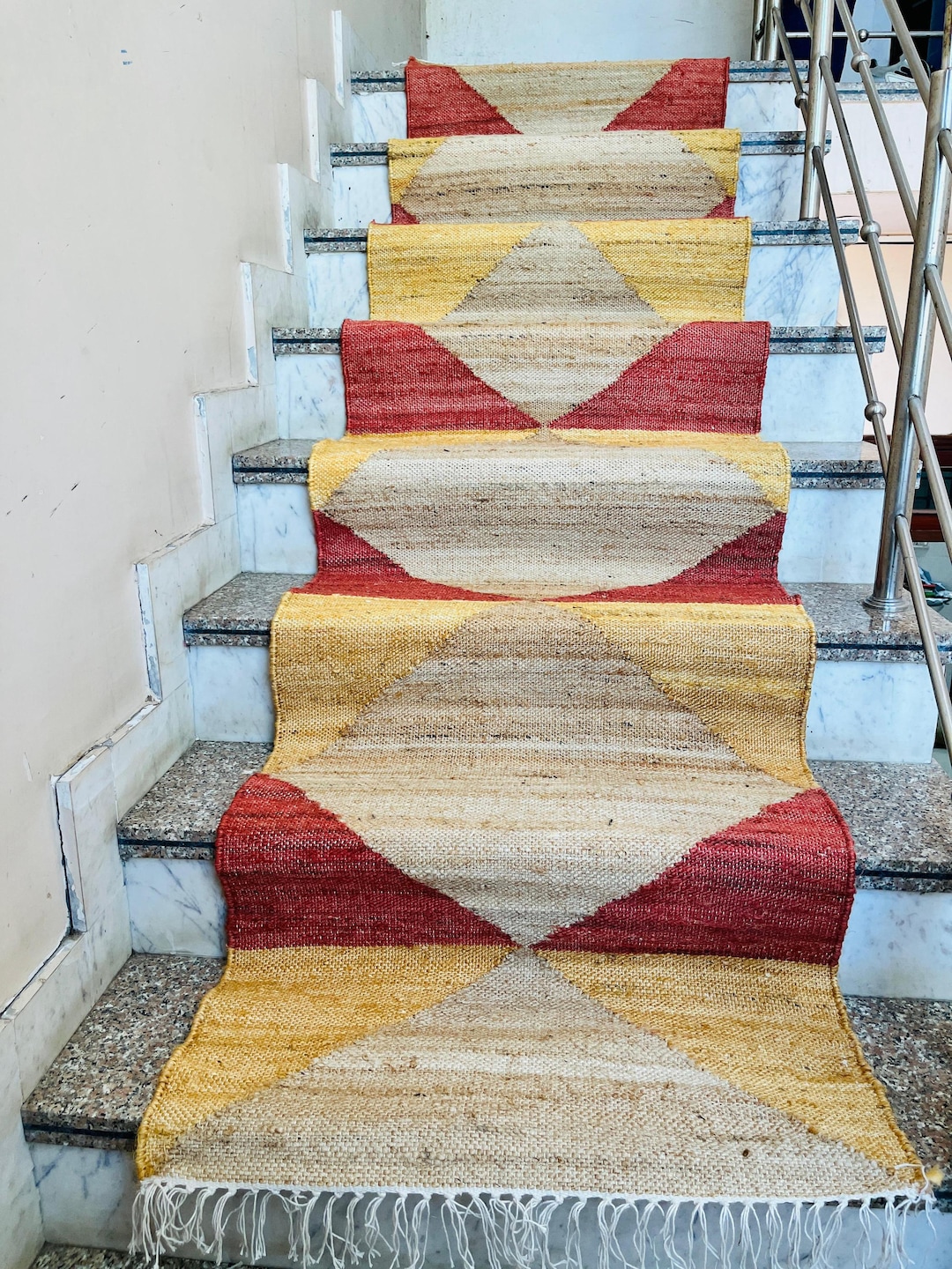 Stair Runner Handmade Natural Yellow Vintage Kilim Entryway & Hallway ...