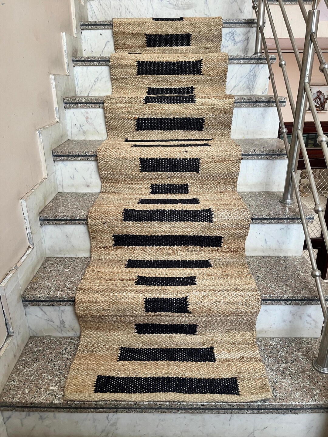 Stair Runner - Natural Jute Stair Jute Runner, Handmade Jute Runner ...