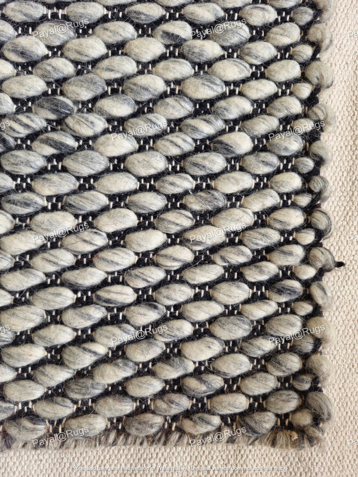 Hand Woven Chunky Loop Wool Area Rug, Yoga Mat Prayer Mat Rugs Wool ...