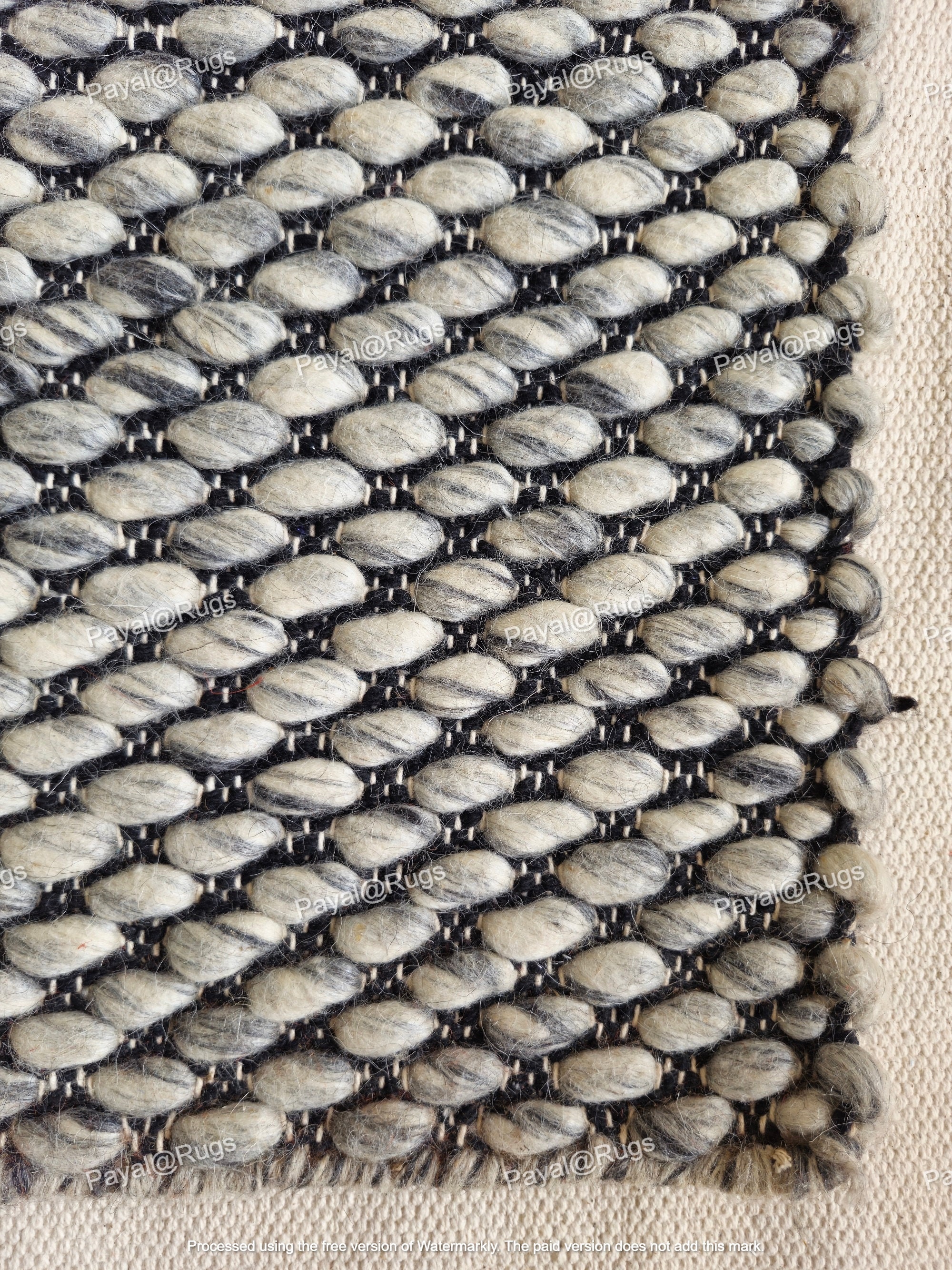 Hand Woven Chunky Loop Wool Area Rug, Yoga Mat Prayer Mat Rugs Wool ...