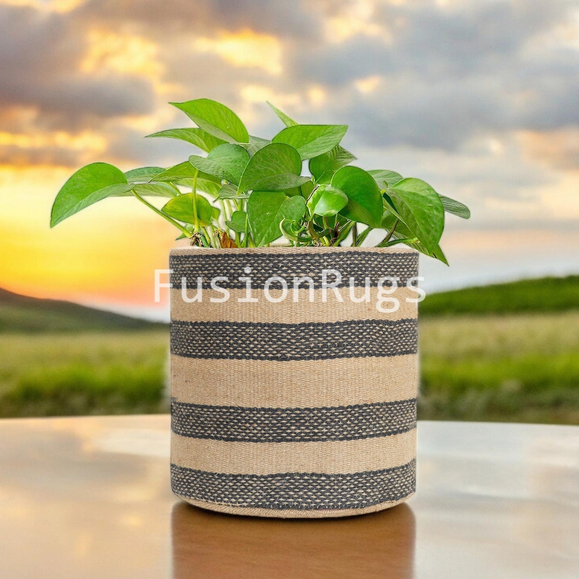 Jute Planet Pot, Storage Basket, Planter, Personalized Plant Pot ...