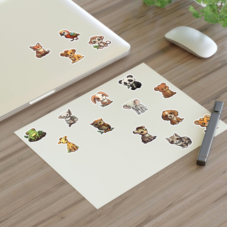 Cute Baby Animals Sticker Sheet 16 Pieces - Etsy