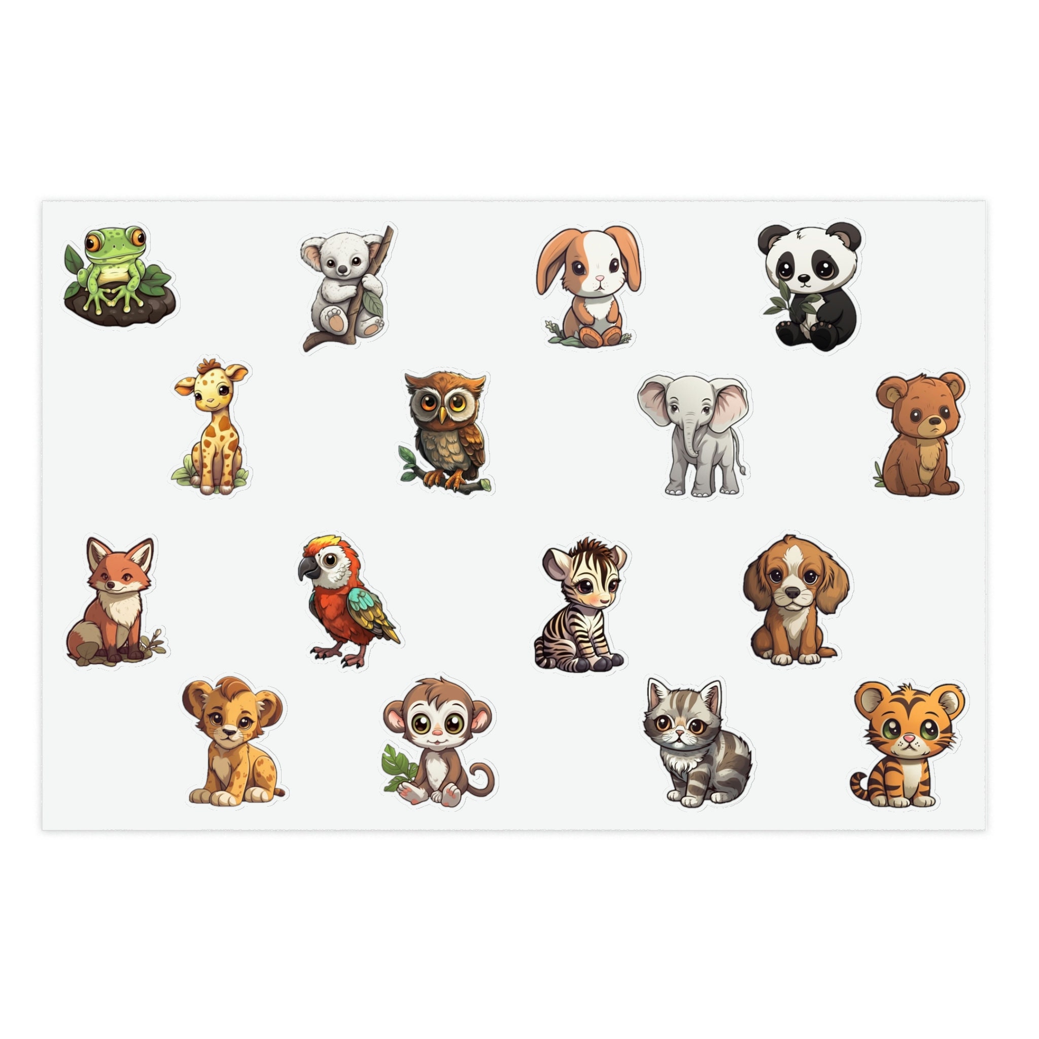 Cute Baby Animals Sticker Sheet 16 Pieces - Etsy