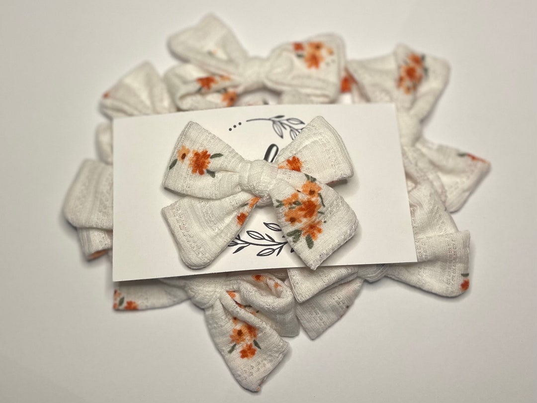 Dainty Floral Pin Wheel Bows Multiple Sizes Available Pinwheel on Nylon ...