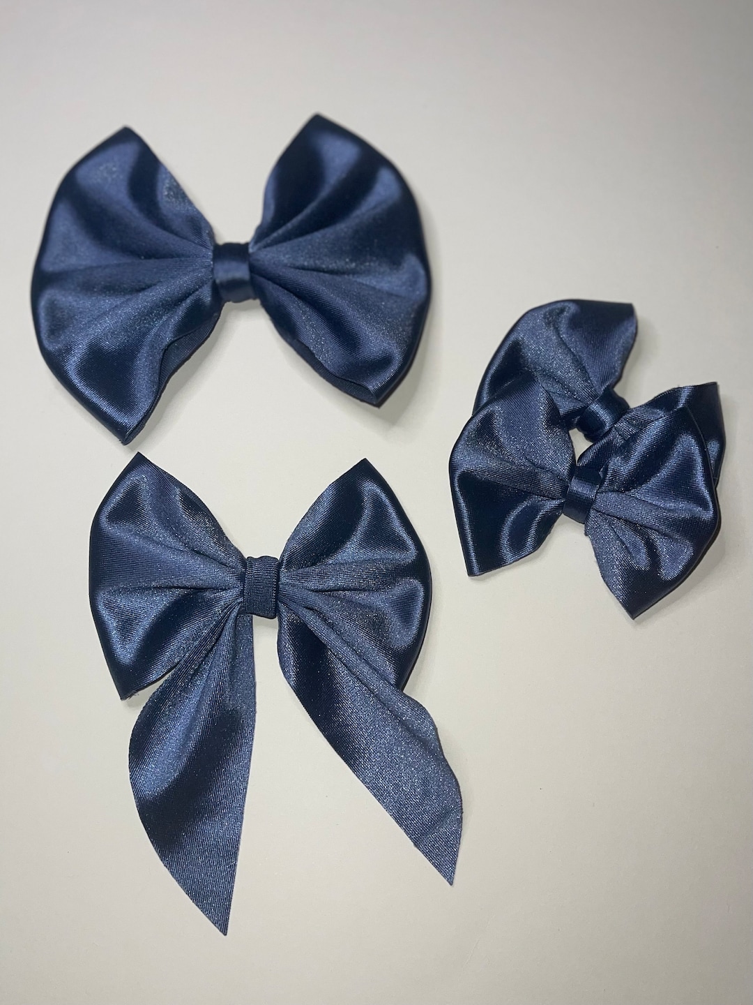 DUSTY BLUE Satin Bow Dusty Blue Satin Clip Bow Dusty Blue Satin Nylon ...