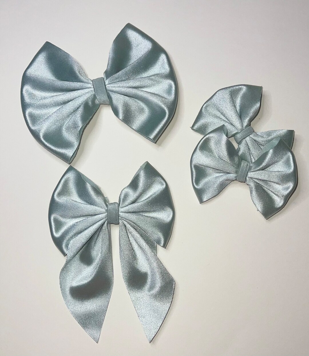 SAGE GREEN Satin Bow Sage Green Satin Clip Bow Sage Green - Etsy