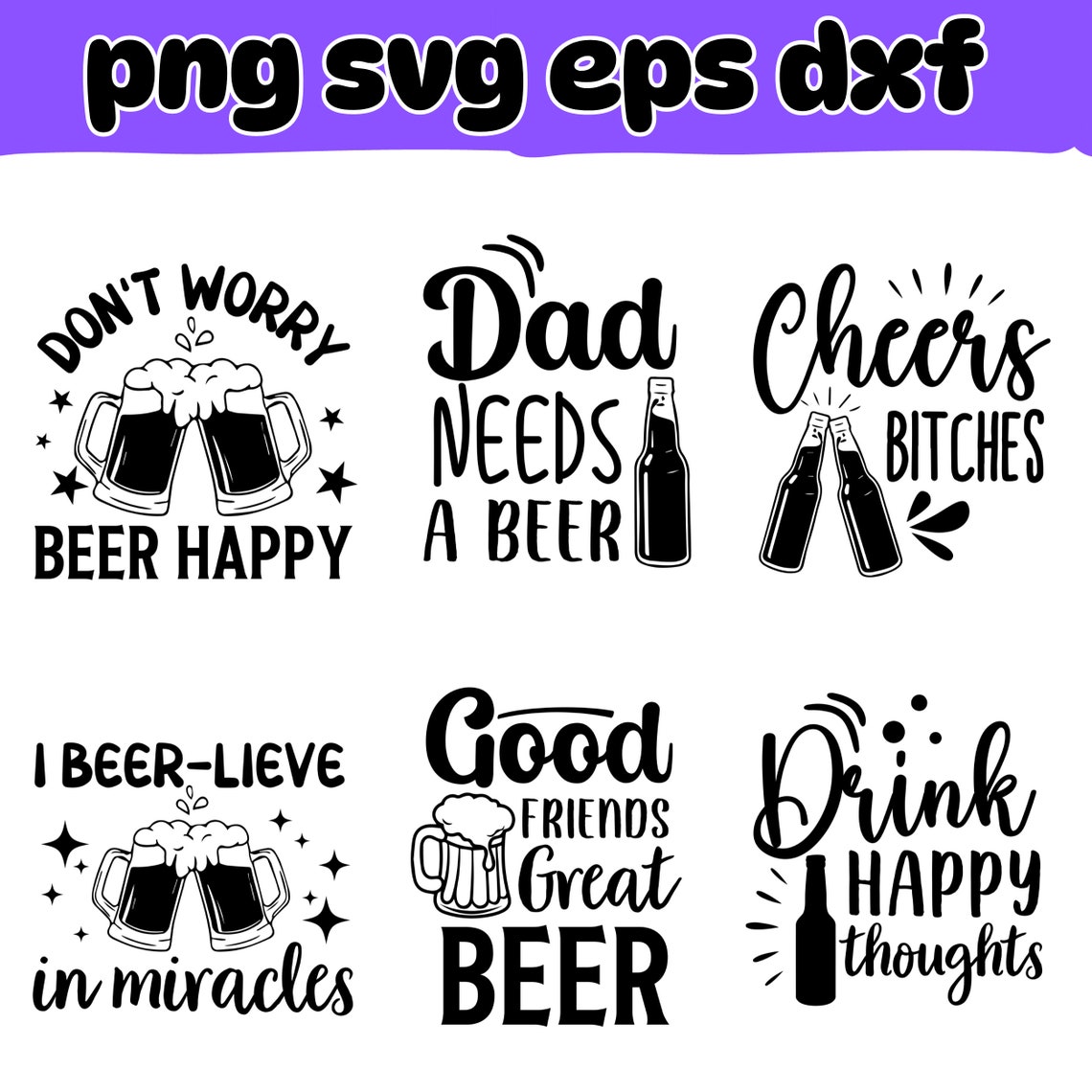 Funny Beer SVG Bundle: Cheers Clip Art Designs (digital Download) - Etsy