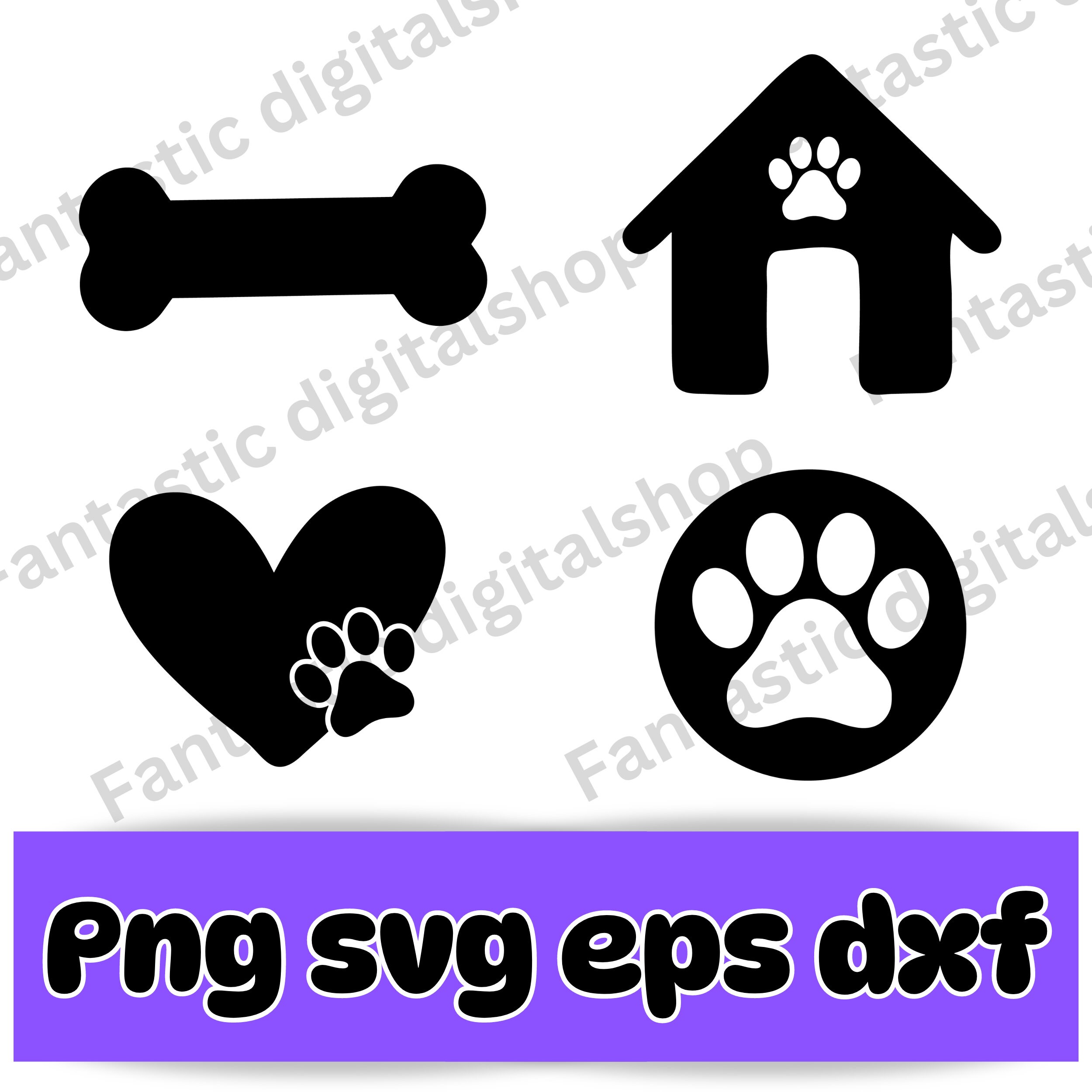Paw Print Bundle 10 Designs Png Svg Eps Dxf - Adorable Digital Art for ...