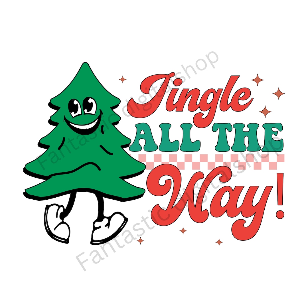 Jingle All the Way Christmas Tree PNG SVG Design - Festive Holiday ...