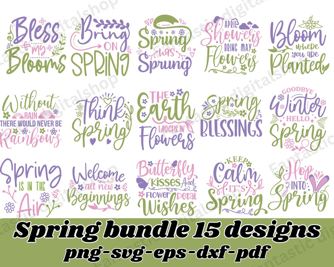 Spring Bundle: 15 Designs - Welcome the Season With Beautiful Digital ...
