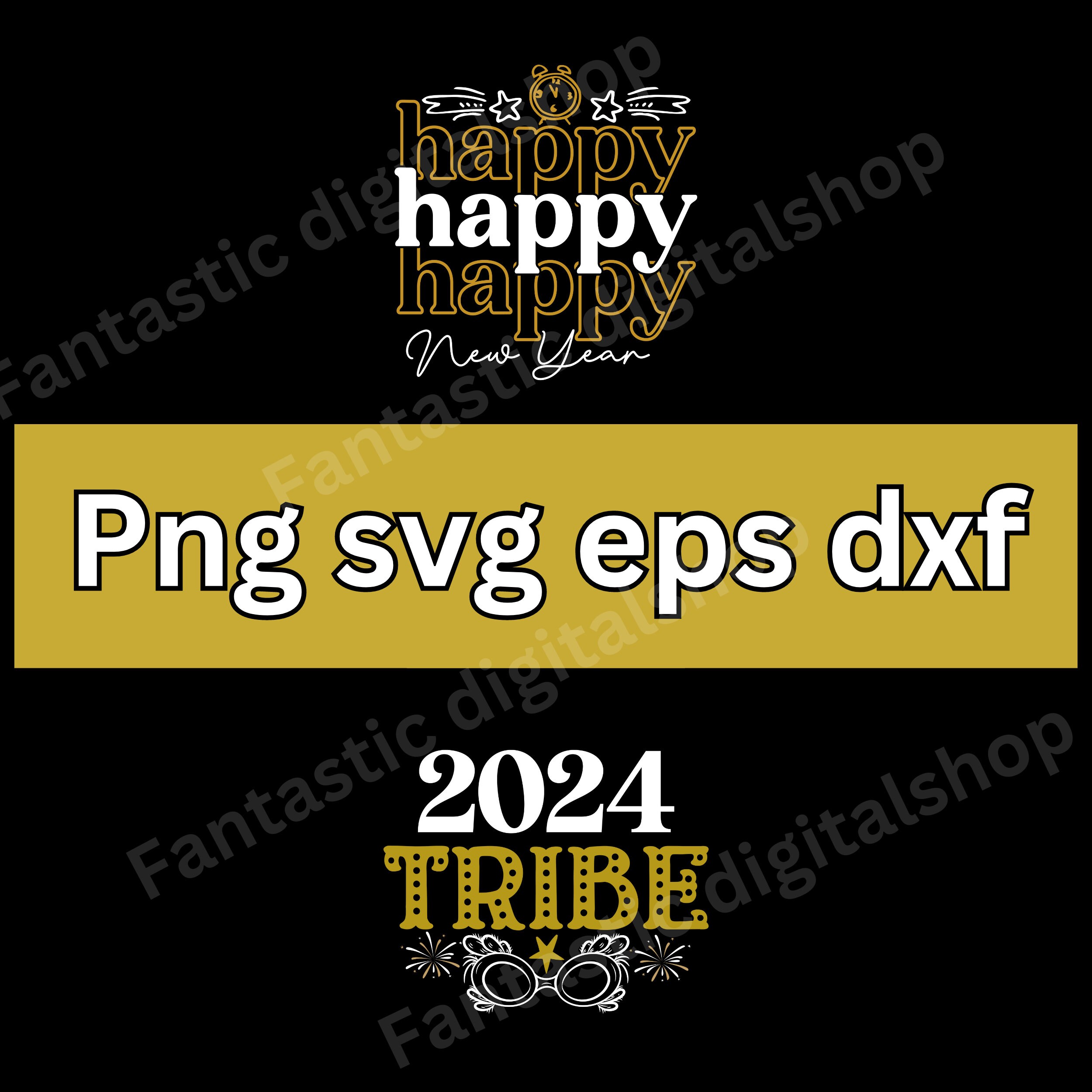 2024 New Year Bundle PNG SVG - Celebrate in Style With Festive Digital ...