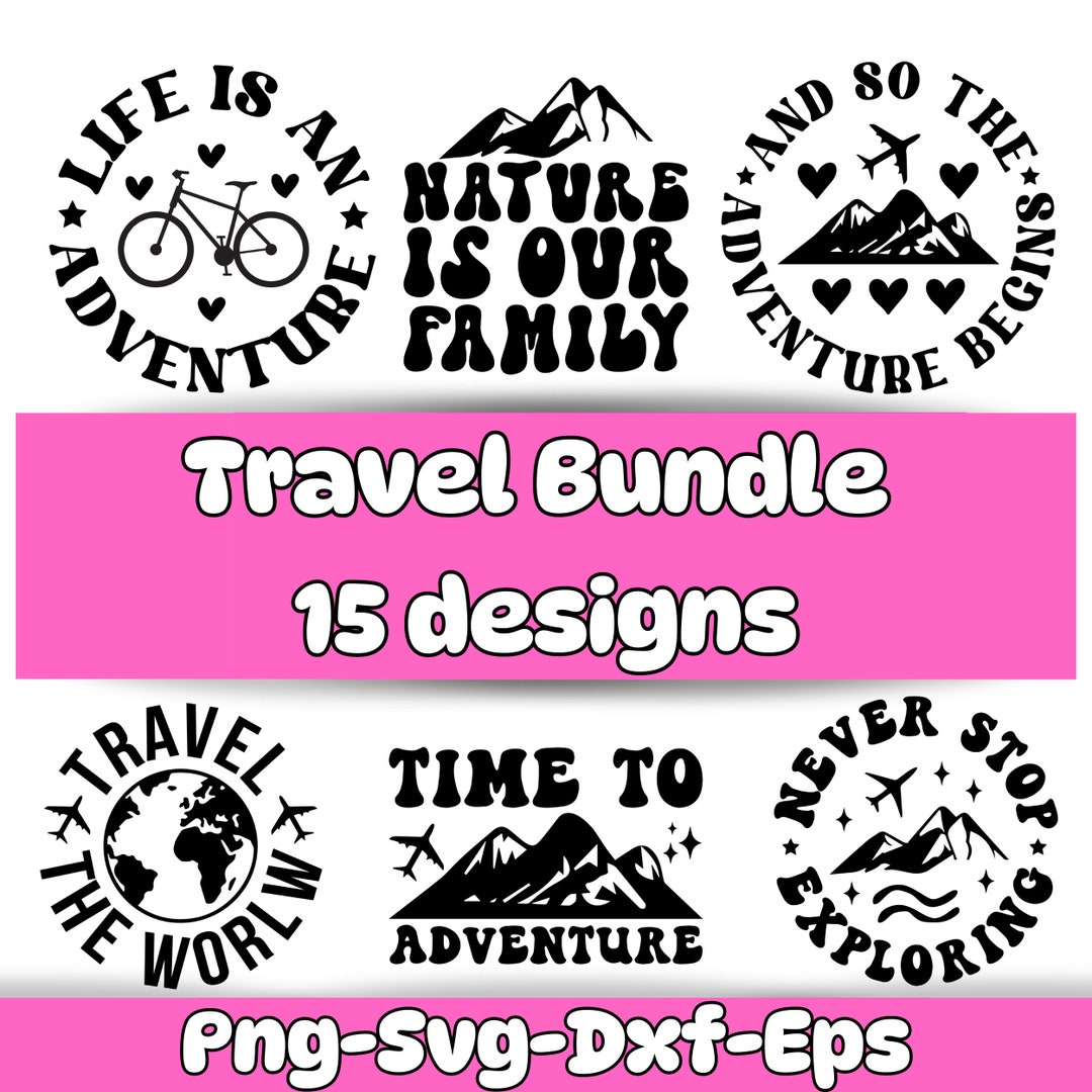 Travel Clipart Bundle: Adventure PNG SVG Designs (digital Download) - Etsy
