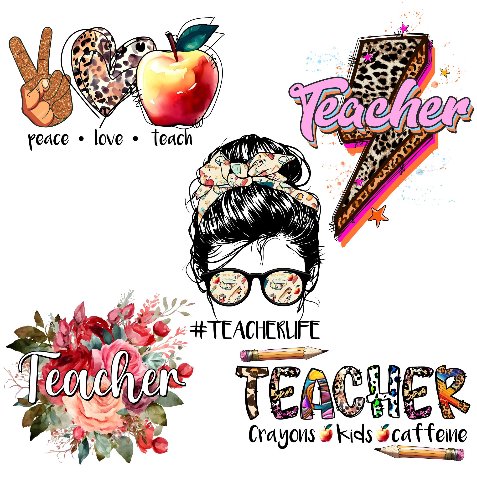 20 Teacher Designs Png Bundle, Teacher Quote Png ,teacher Life Png ...