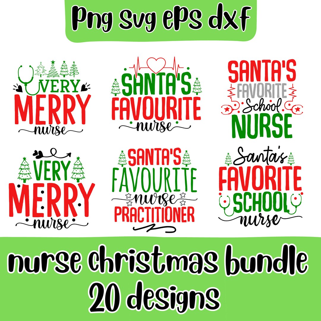 Nurse Christmas Bundle - Cheerful PNG and SVG Designs for DIY Crafts ...