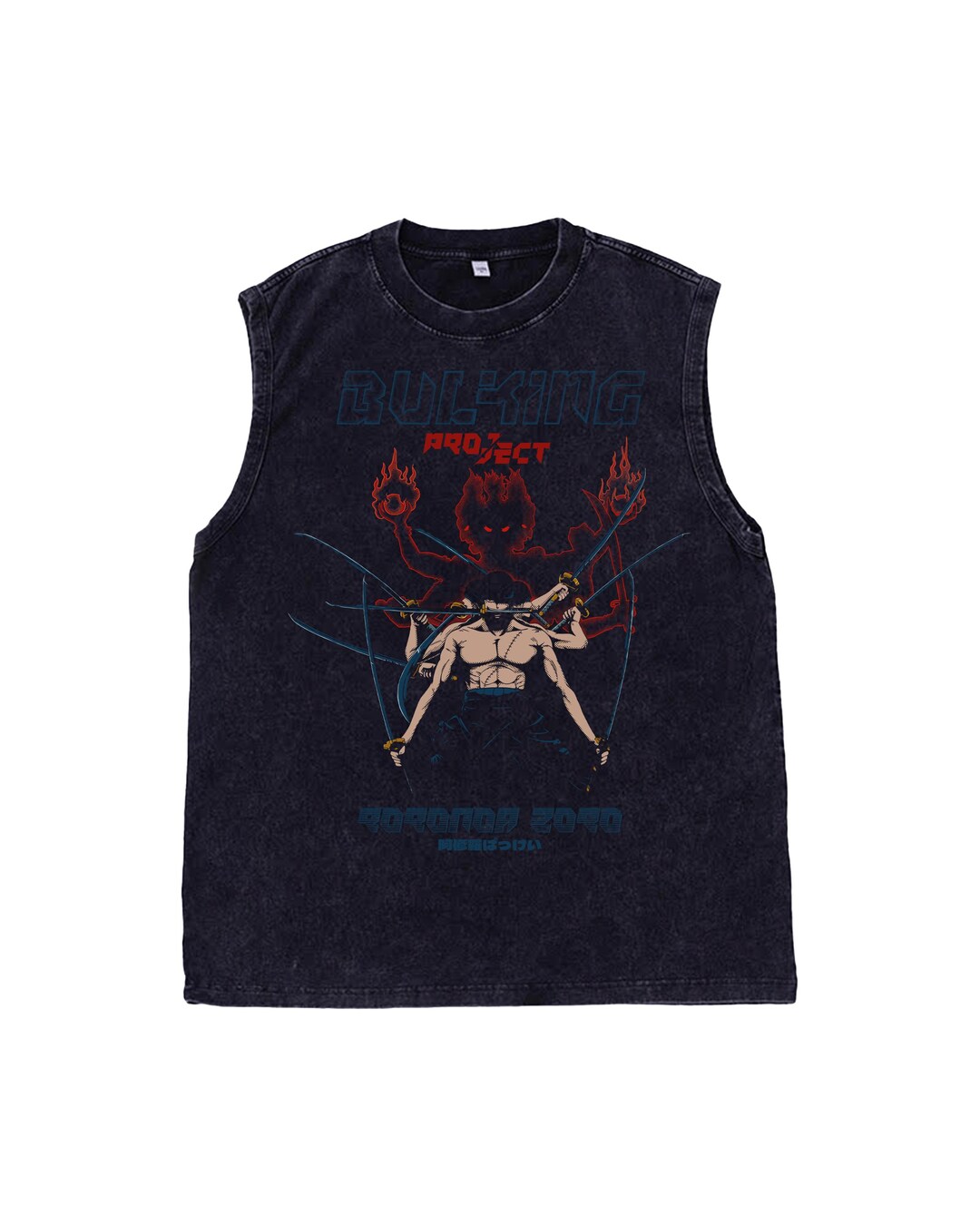 Roronoa Zoro Vintage Washed Animeinspired Tank Loose Fit DTG Printed ...