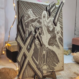 Gohan Super Saiyan 2 Vs Perfect Cell Woodblock Relief Anime Diorama ...