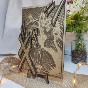 Gohan Super Saiyan 2 Vs Perfect Cell Woodblock Relief Anime Diorama ...