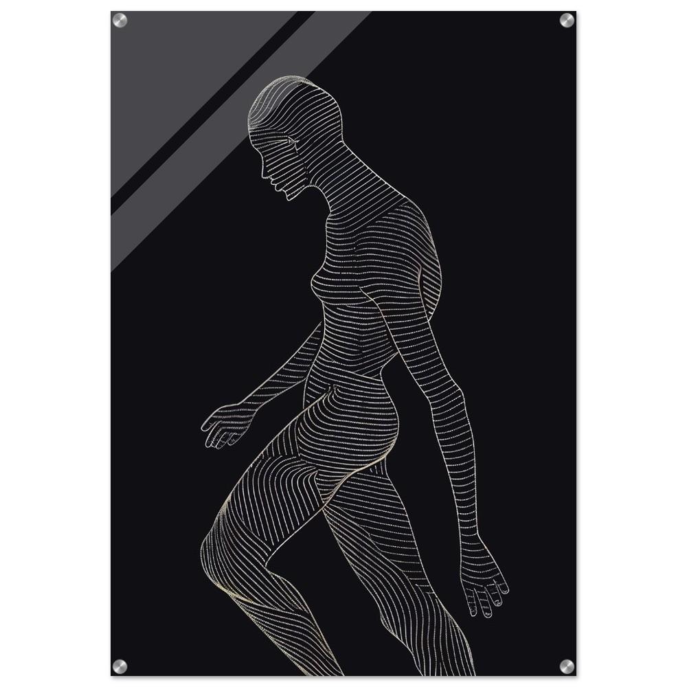 Female Silhouette Acrylic Art – Minimalist Line Design - Etsy