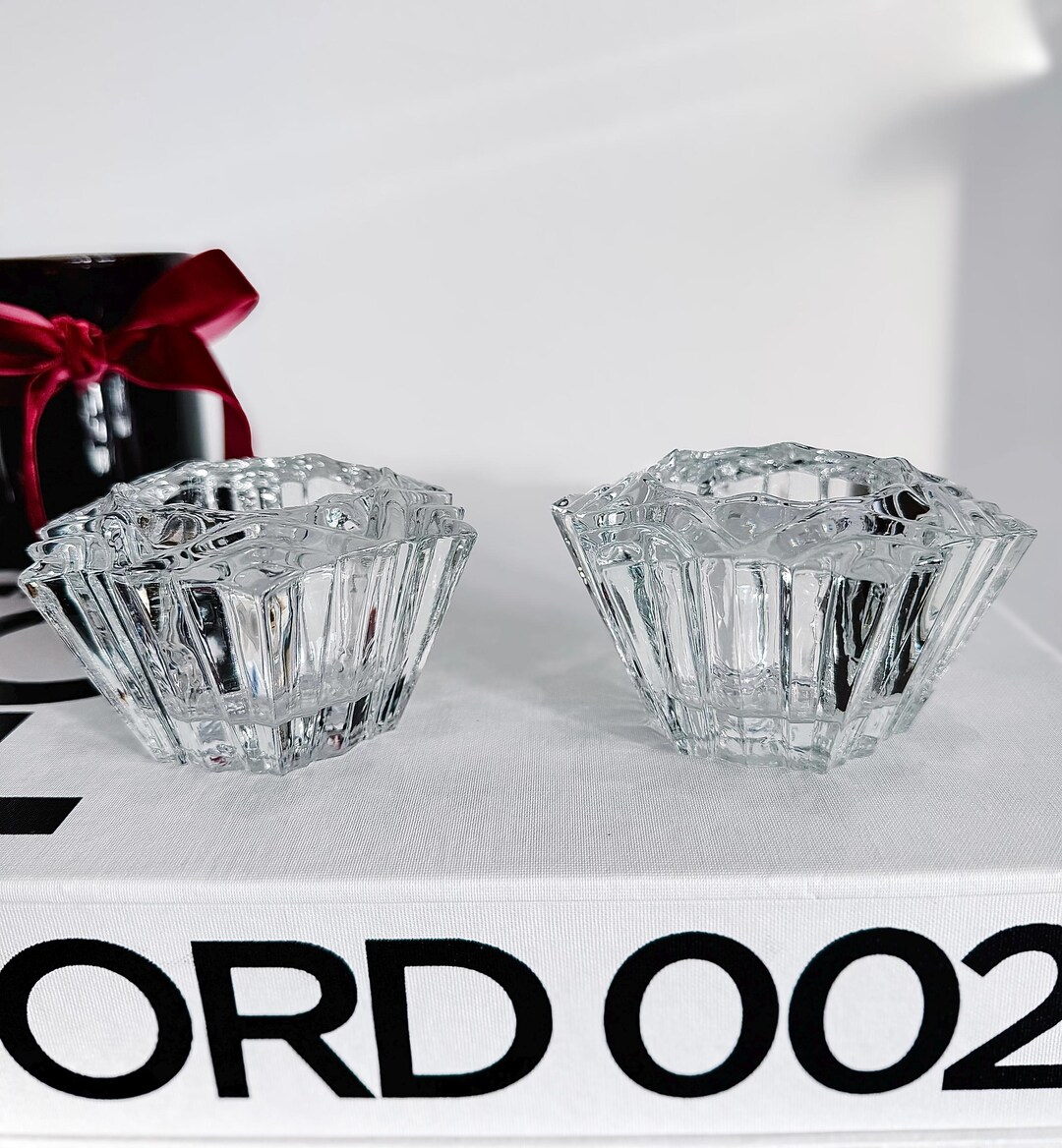 Vintage Glass Prism Crystal Votive Holders | Set of 2 - Etsy