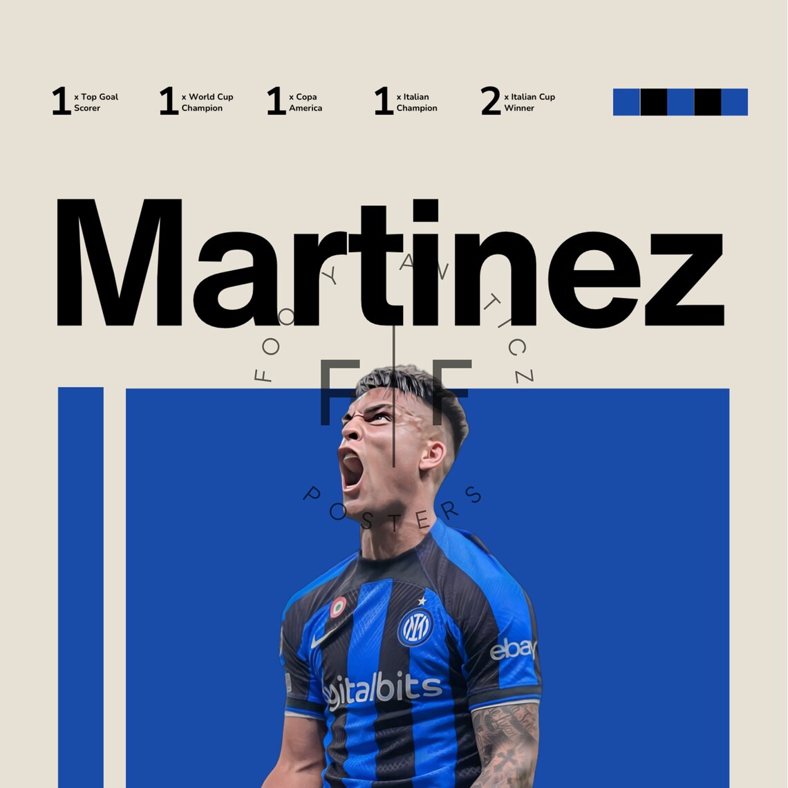Lautaro Martinez Inter Milan Poster - Instant Download - Etsy