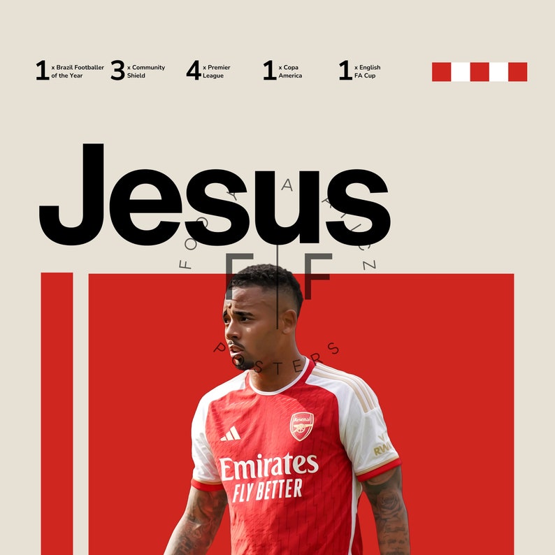 Gabriel Jesus Arsenal Poster Instant Download - Etsy
