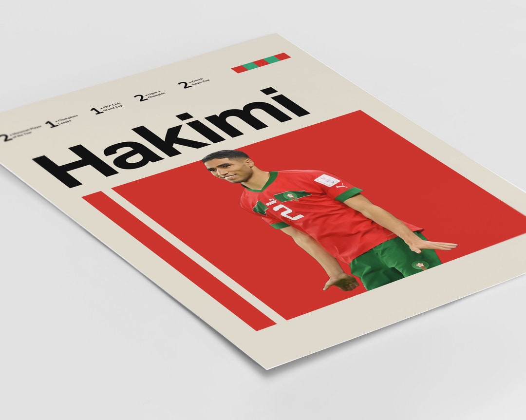 Achraf Hakimi Morocco Poster Instant Download - Etsy