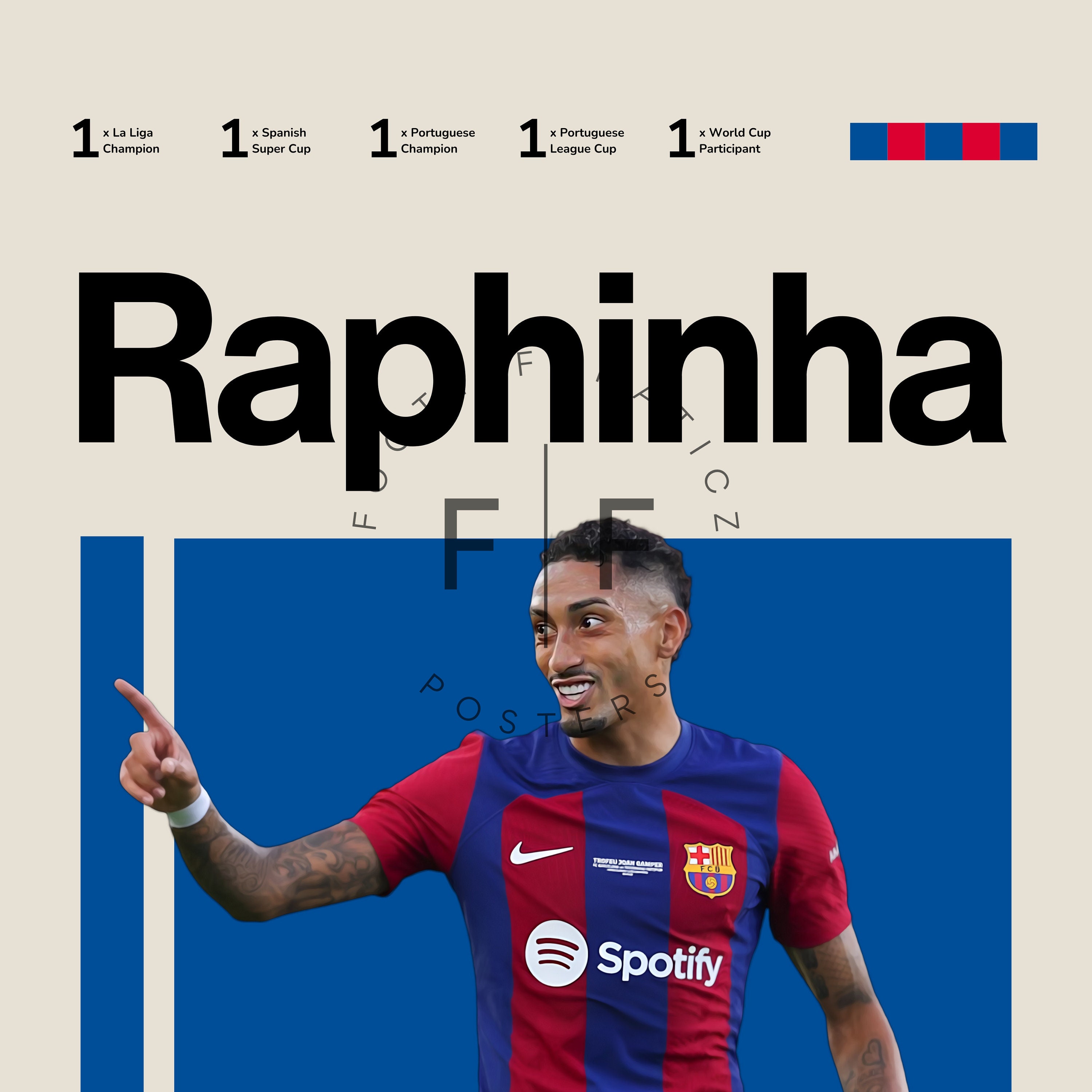 Raphinha Barcelona Poster - Instant Download - Etsy