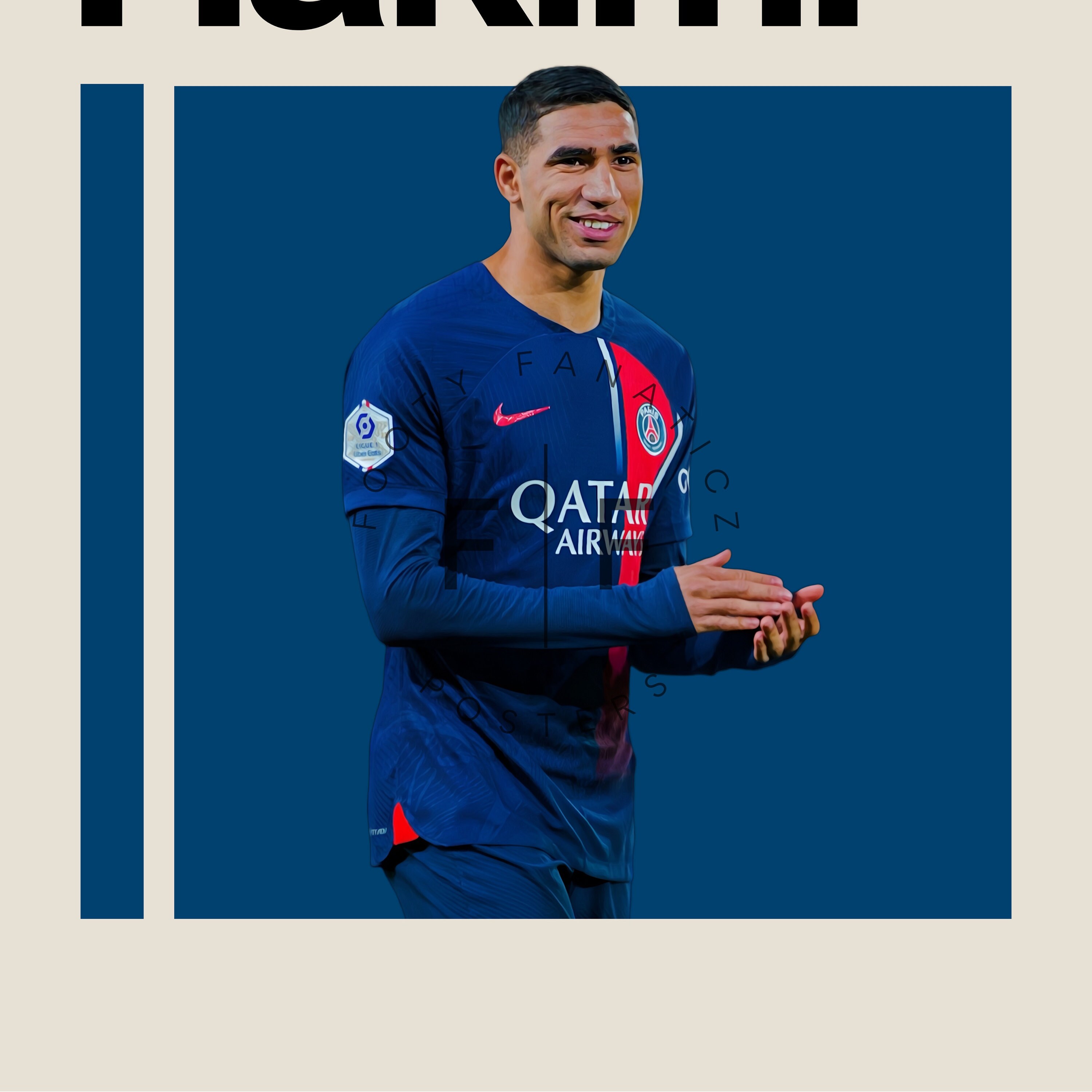 Achraf Hakimi Paris Saint Germain Poster Instant Download - Etsy