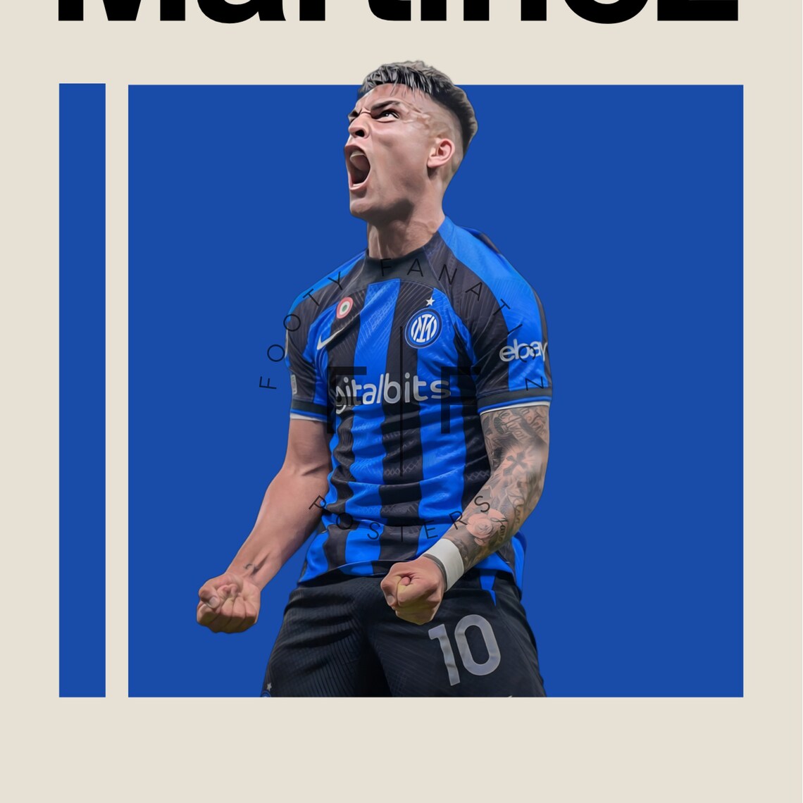 Lautaro Martinez Inter Milan Poster - Instant Download - Etsy