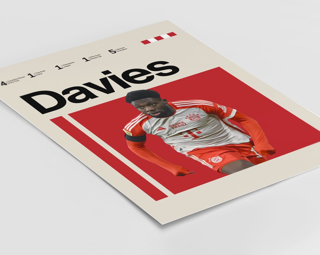 Alphonso Davies Bayern Munich Poster Instant Download - Etsy