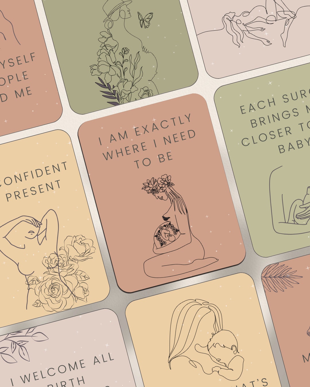 20 Birth Affirmation Cards | Baby Shower Gift | Positive Birth ...