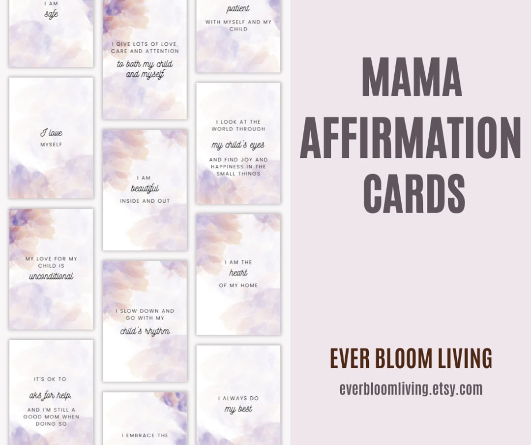 30 Mama Affirmation Cards | Printable | Positive Motherhood | Motherhood | Mother's Day Gift - Etsy
