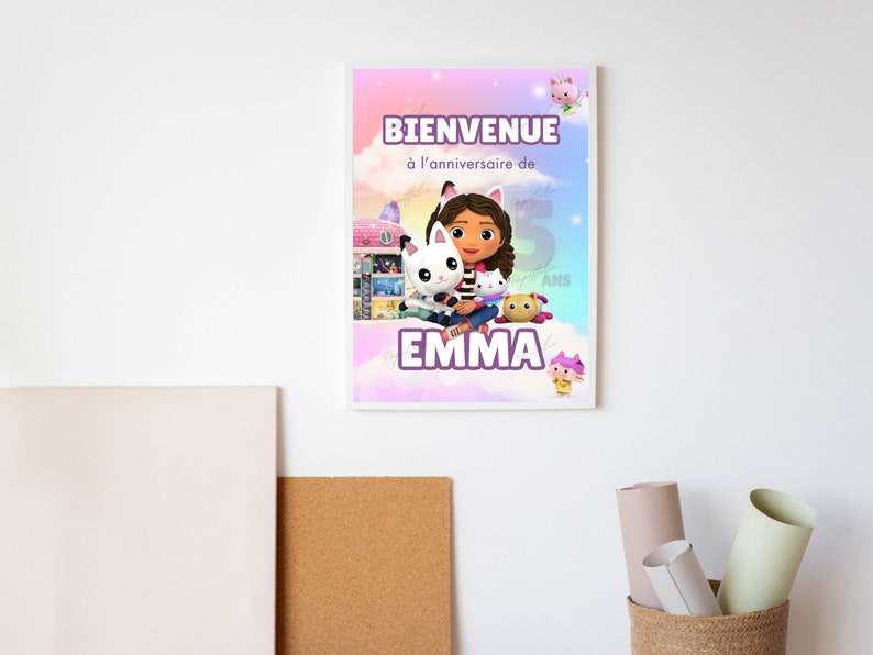 Personalized Birthday Welcome Signs Gabby and the Magic House in French ...