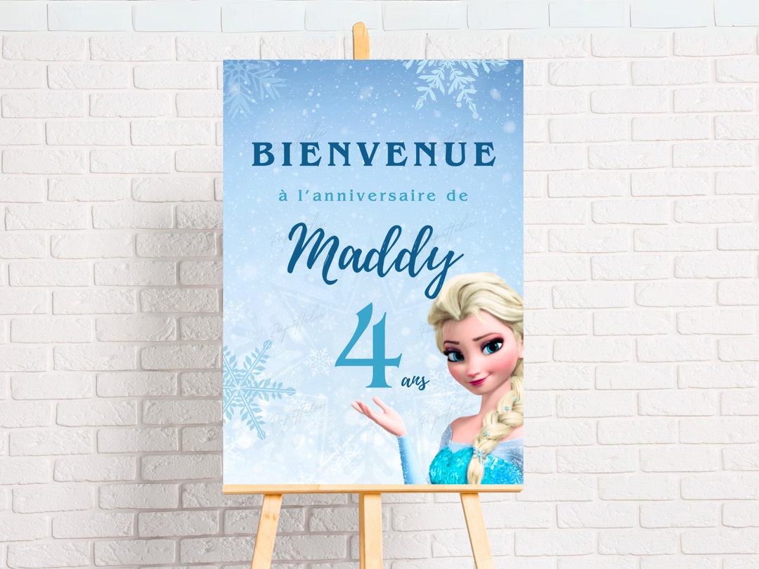 Personalized Frozen Birthday Welcome Signs in French - Frozen Elsa ...