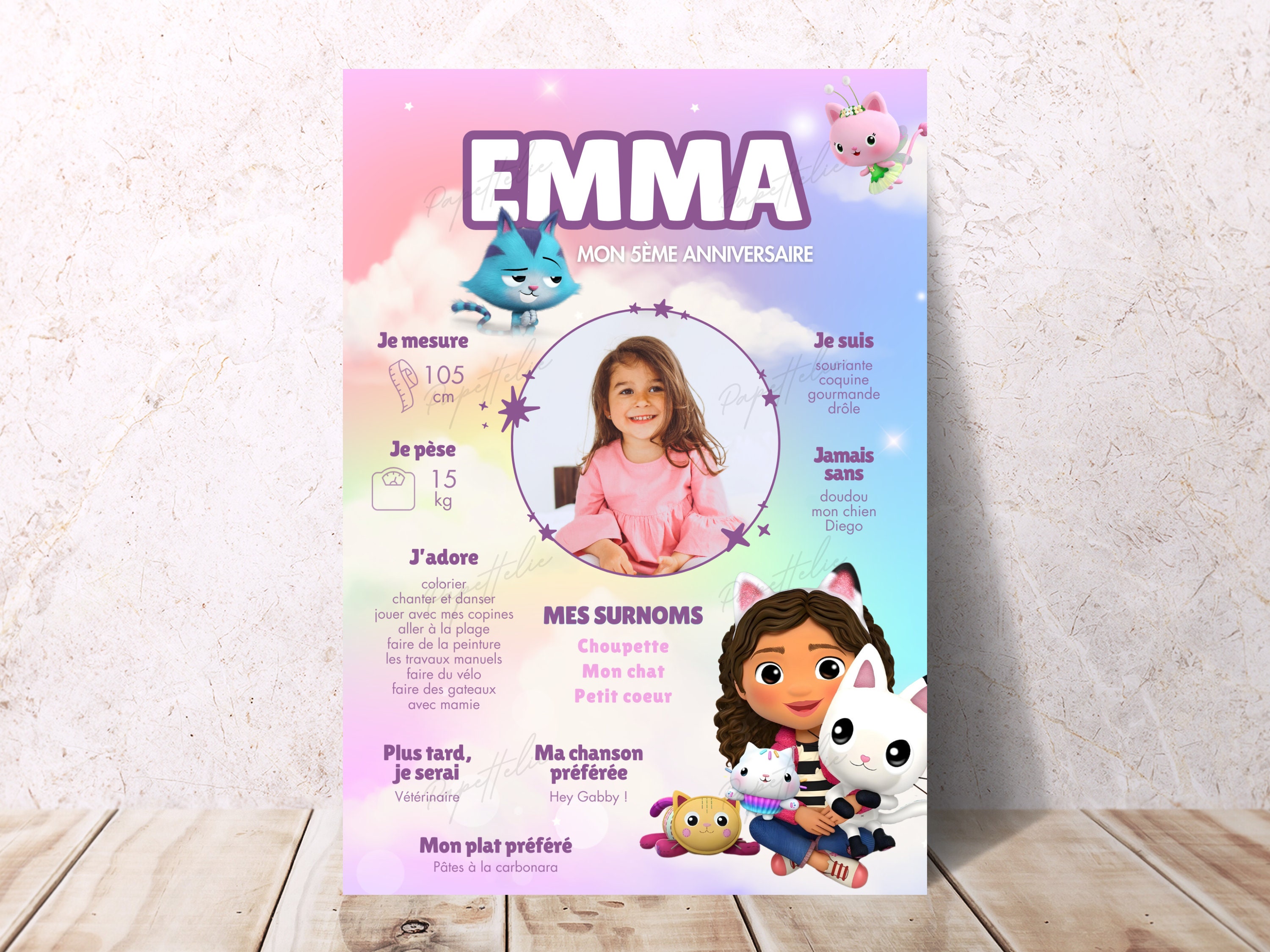 Personalized Birthday Poster Gabby and the Magic House in French ...