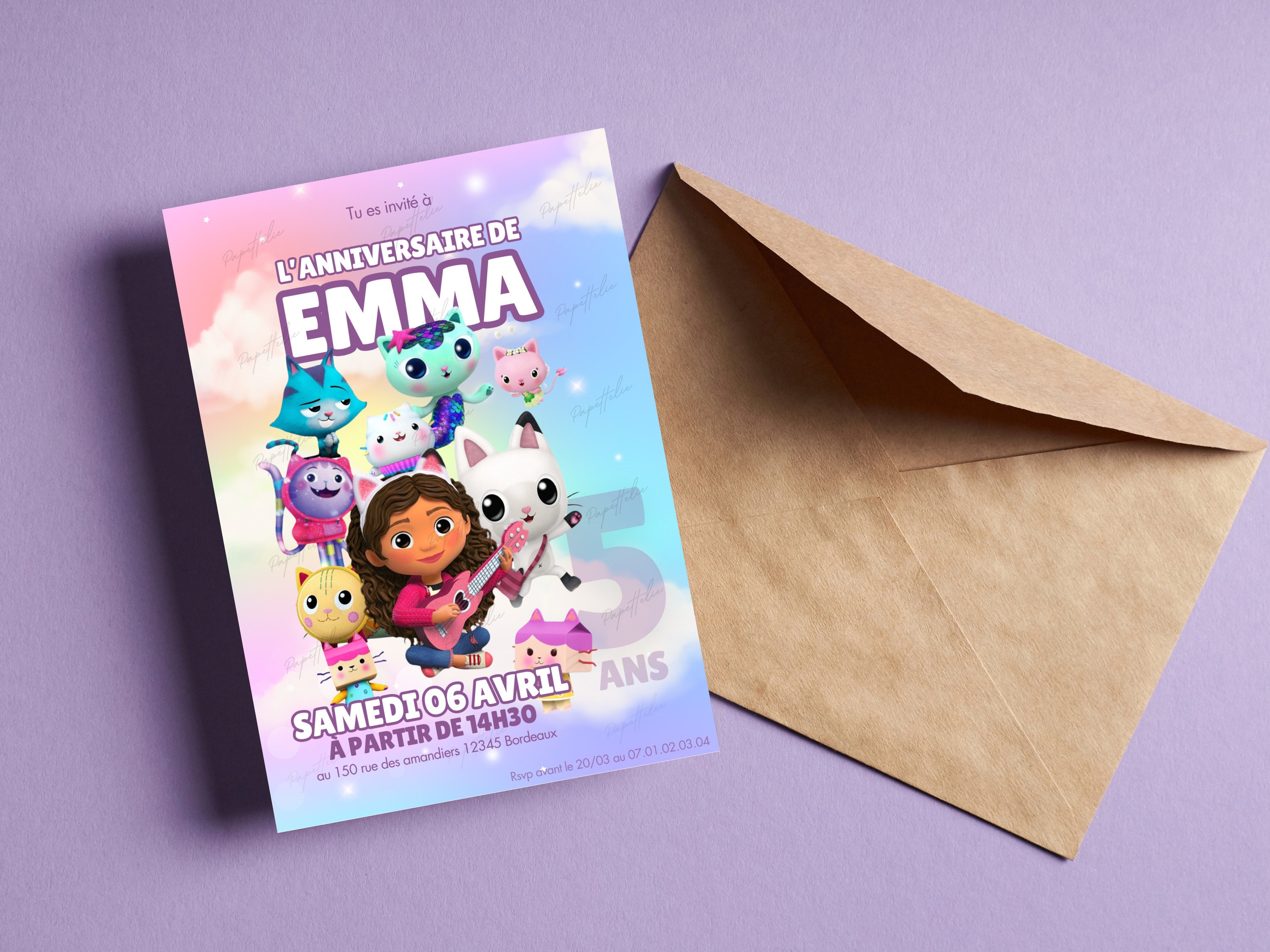 Personalized Birthday Invitation Card Gabby and the Magic House in ...
