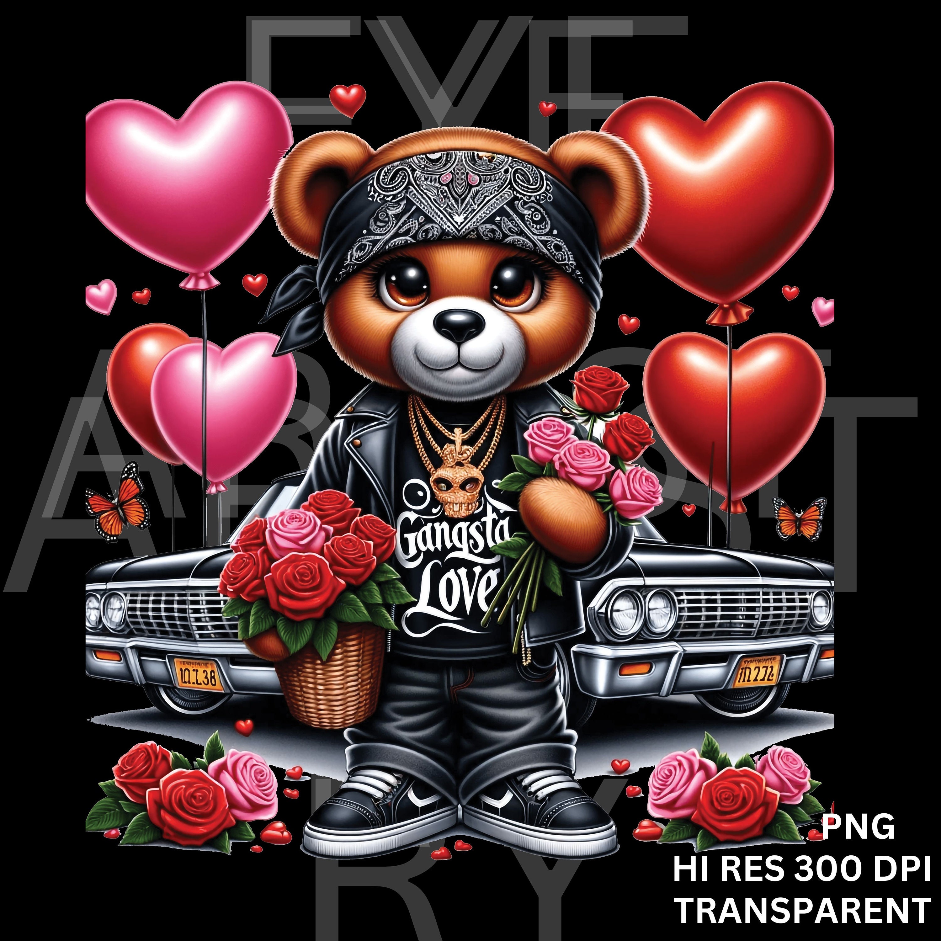 Valentine's Day, Gangsta Love Teddy Bear PNG, Cool Teddy Bear PNG ...