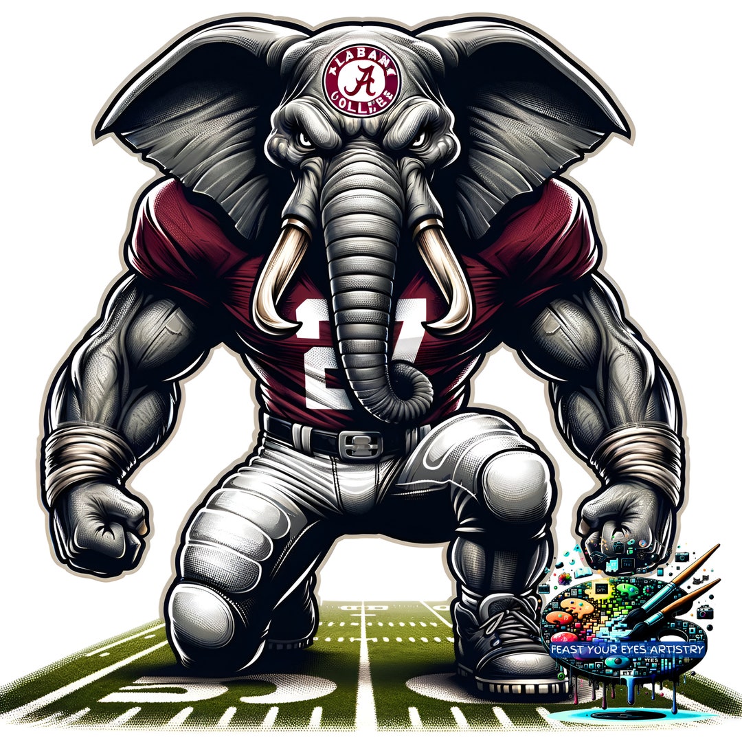 2024 Rose Bowl Alabama Muscular Elephant Mascot College Football, Png ...