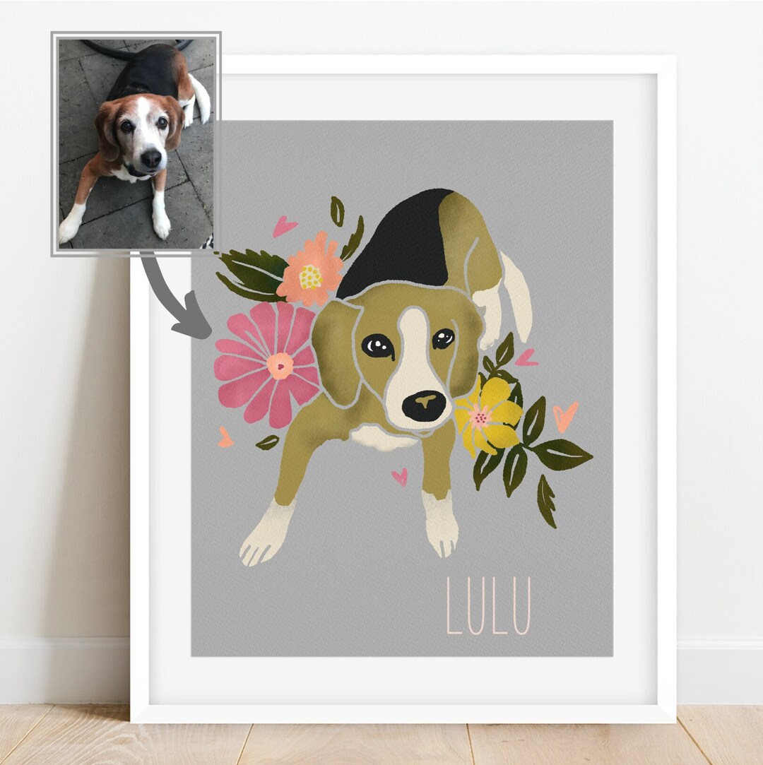 CUSTOM Dog PORTRAIT - Art Print - A Personalized Illustration of Your ...