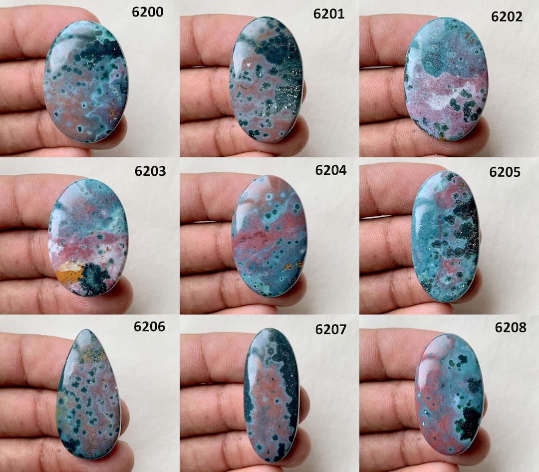 RARE Ocean Jasper Gemstone, Ocean Jasper Cabochon Gemstone, Natural ...