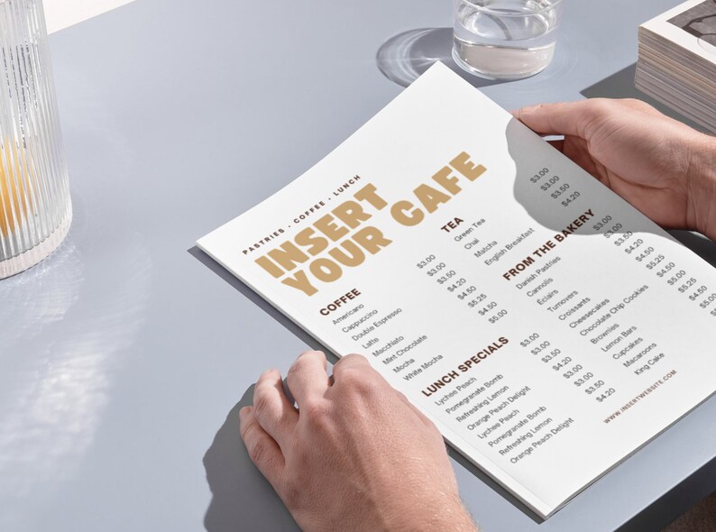 Cafe Restaurant Menu Canva Template | Coffee Shop Menu Price List ...