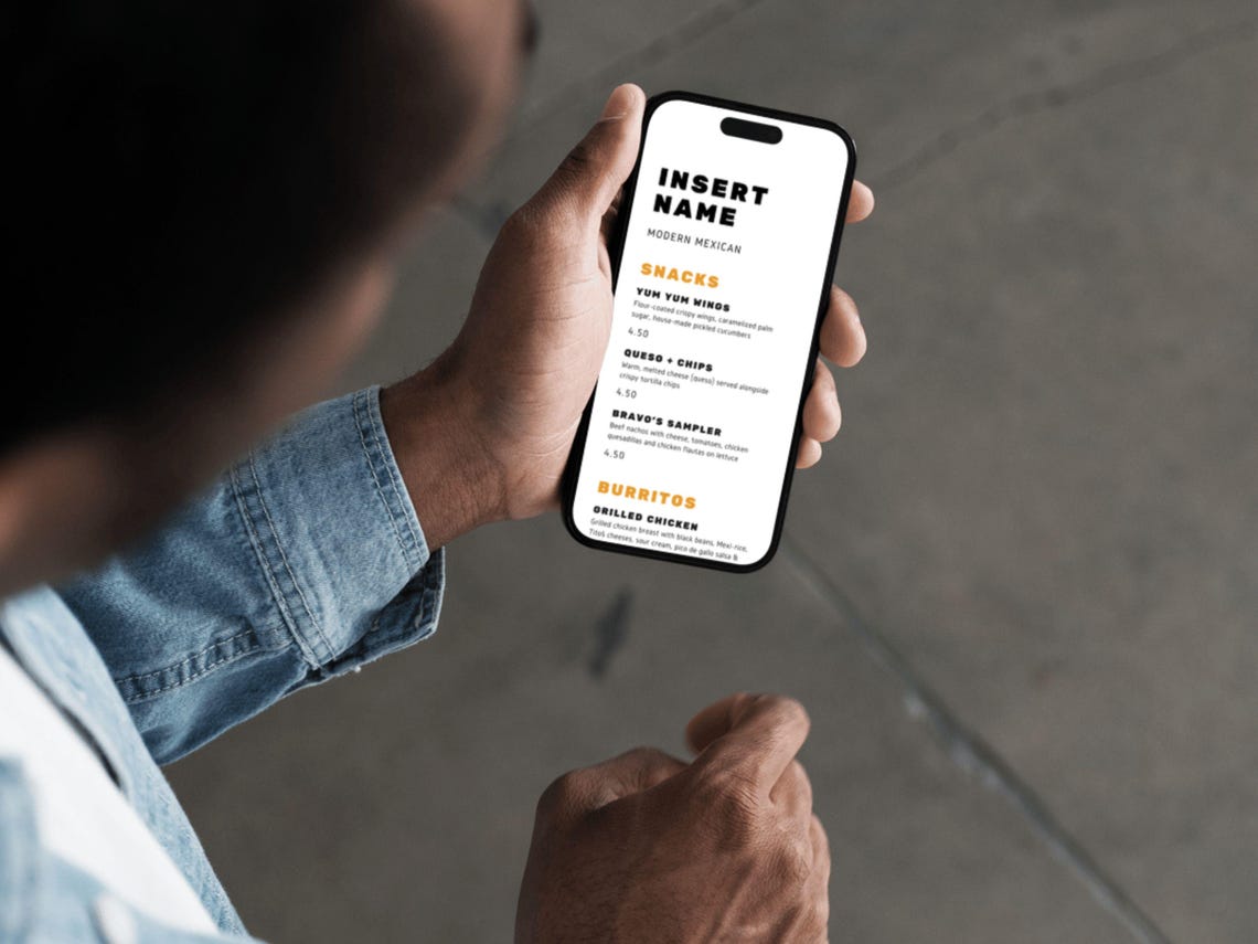 Restaurant Mobile Menu Canva Template: Food Truck & Cafe (PDF) - Etsy