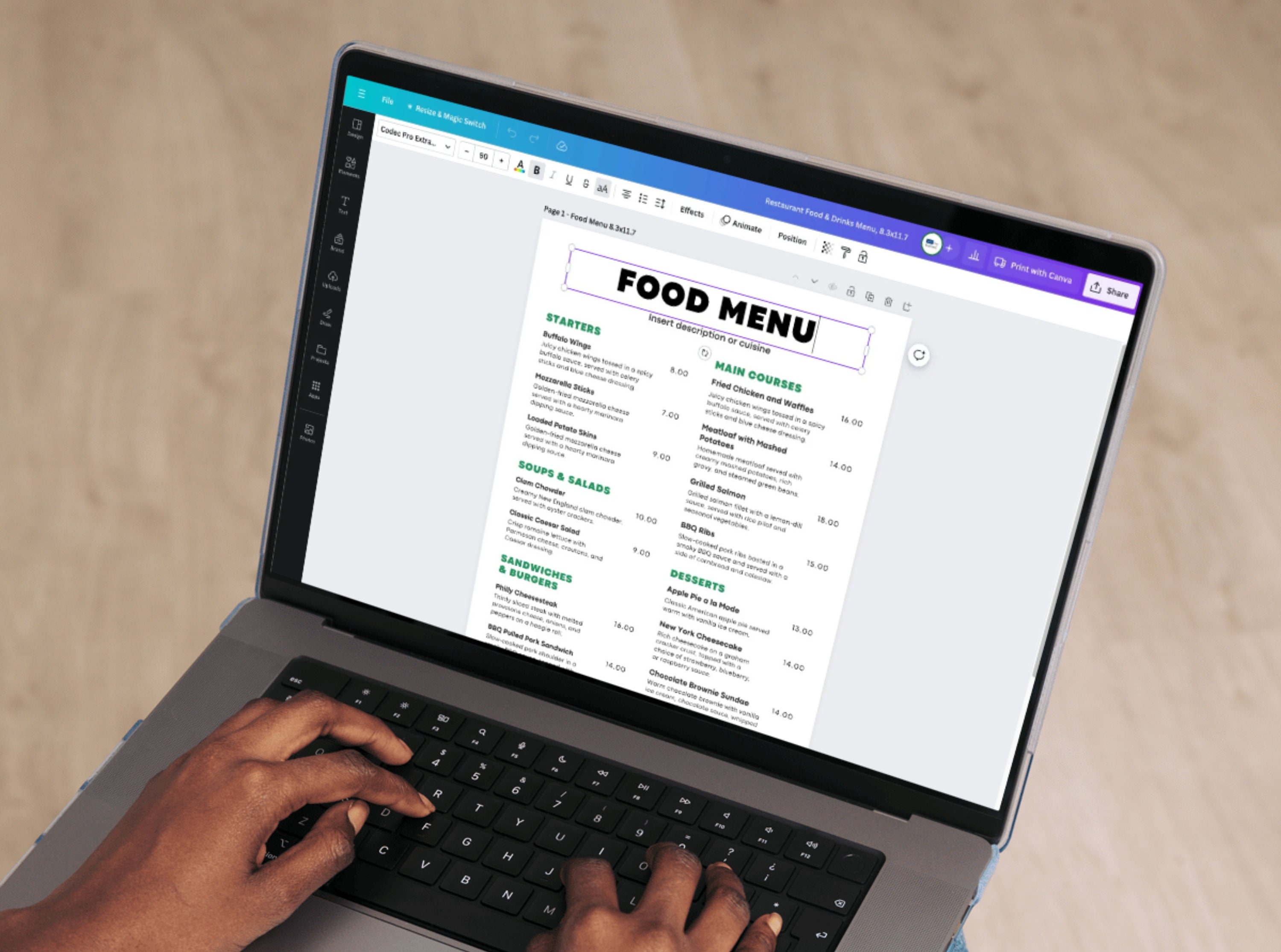 Restaurant Menu Canva Template | Food and Drinks Menu Set | Food Truck ...