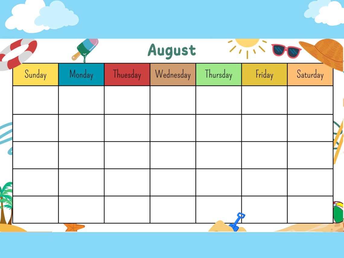 Summer Fun Printable Planner for Kids: Your Guide for July and August ...